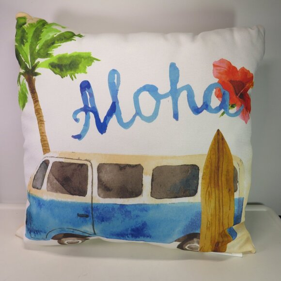 Accents | Aloha Watercolor Painted Vw Van And Surfboard Pillow ...